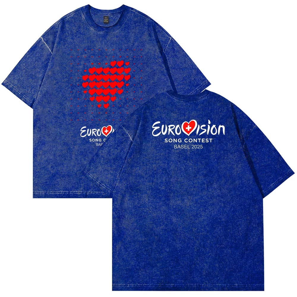Eurovision Red Heart T-Shirt Eurovision Song Contest 2025 Merch Cotton ...