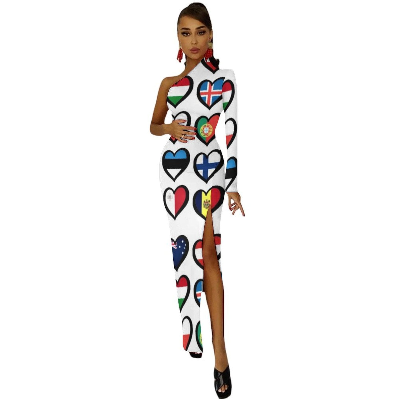 Eurovision Song Contest Flags Hearts ESC EBU Eurofans Half Dleeve Split ...