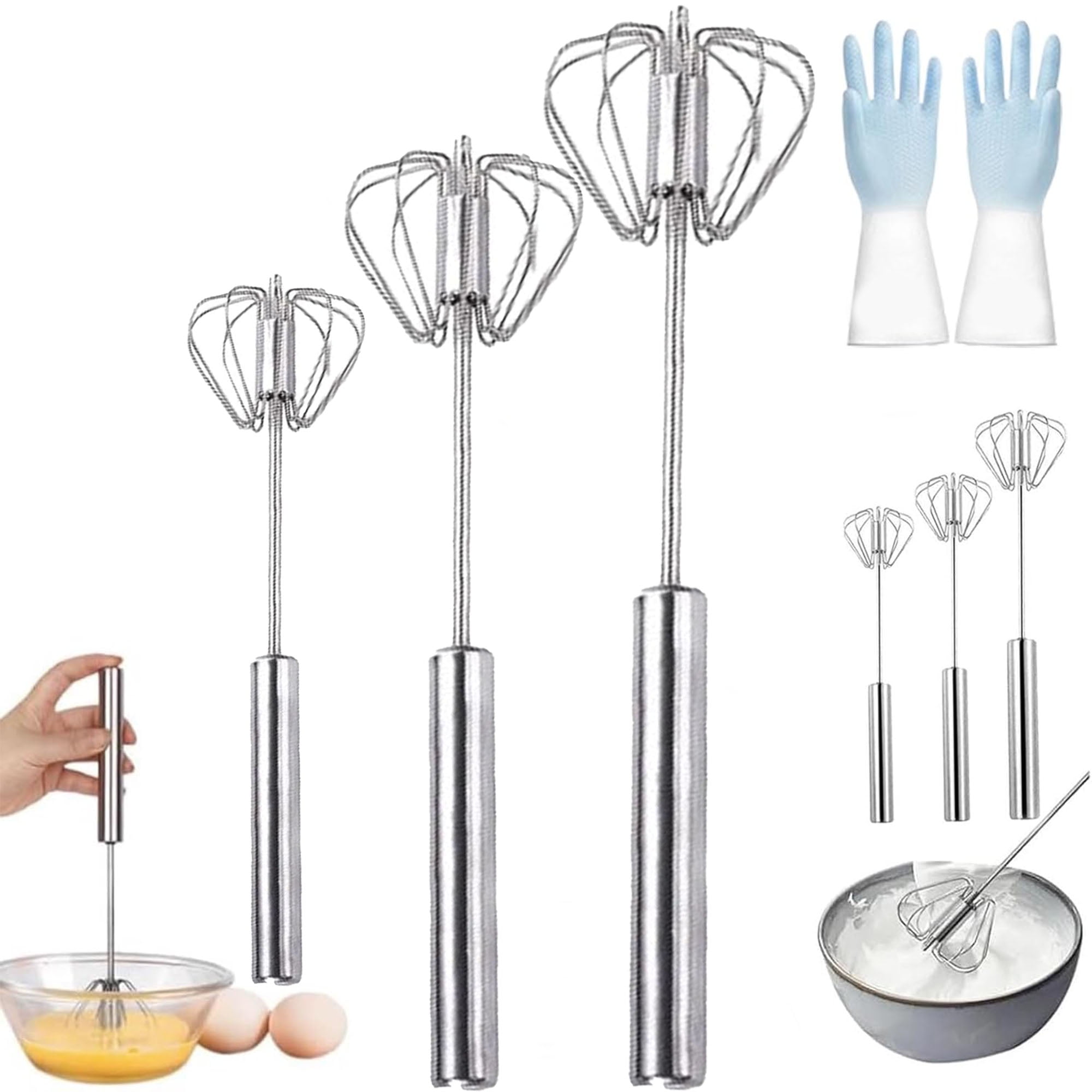 Eurowhip Stainless Steel Semi-Automatic Whisk, Euro Whipp Egg Beater ...