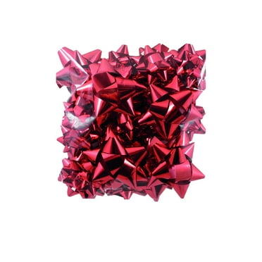 PMU Decorative Star Gift Bows Small 2in Metallic Gold, Red and Sliver ...
