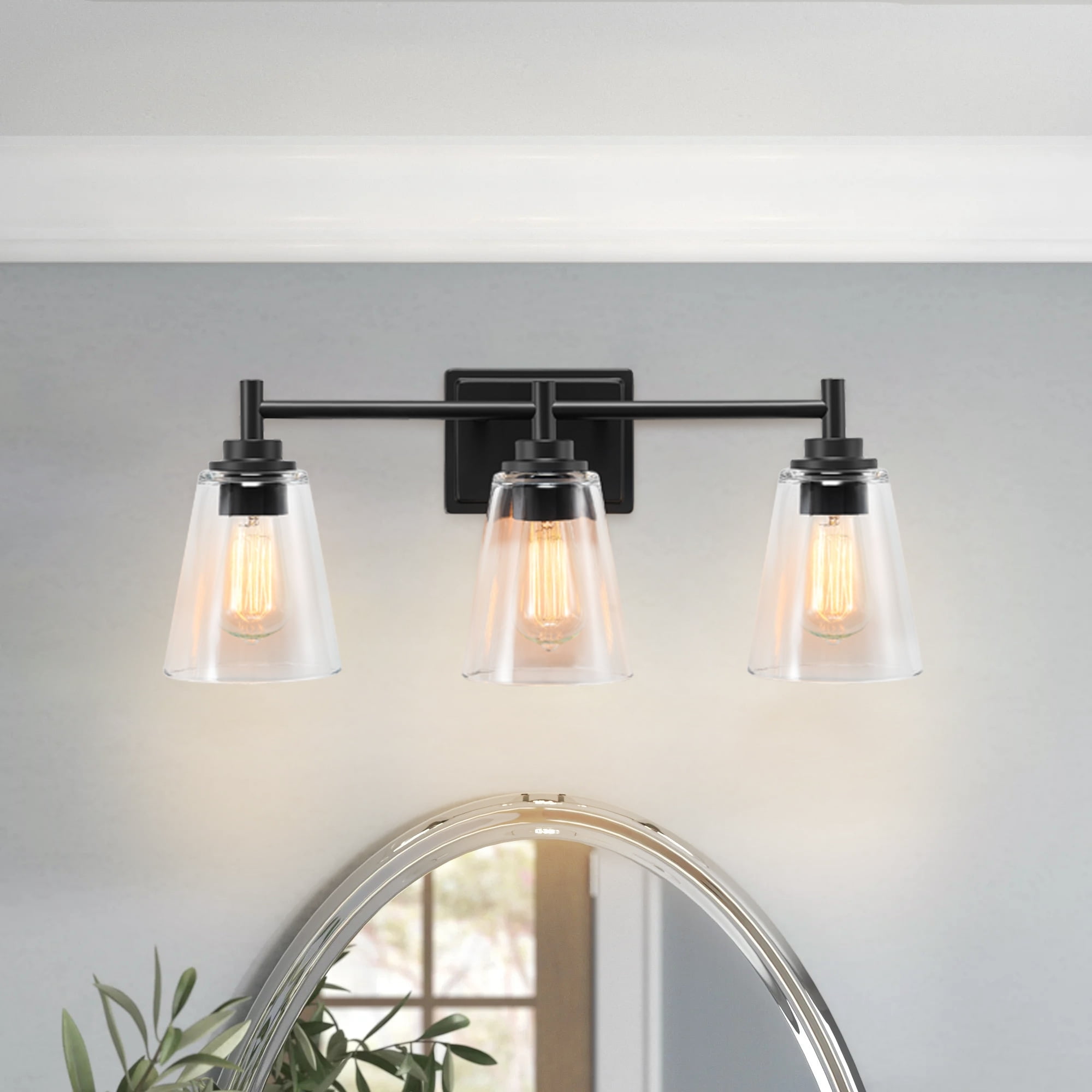 Eurus Home Black Farmhouse Bathroom Light Fixture, Vanity Light with ...