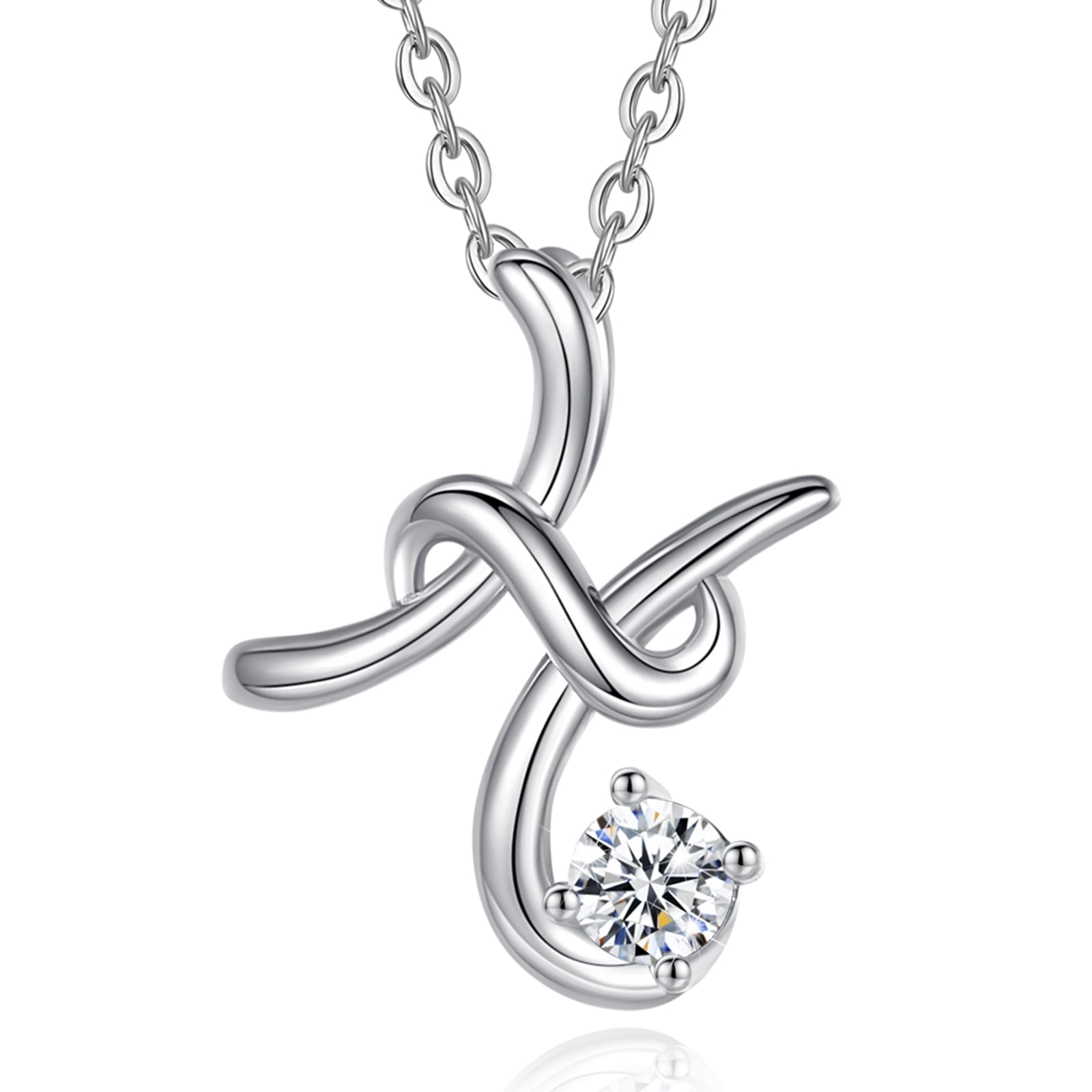 Eusense Initial Necklace Letter H Pendant for Women, 925 Sterling ...