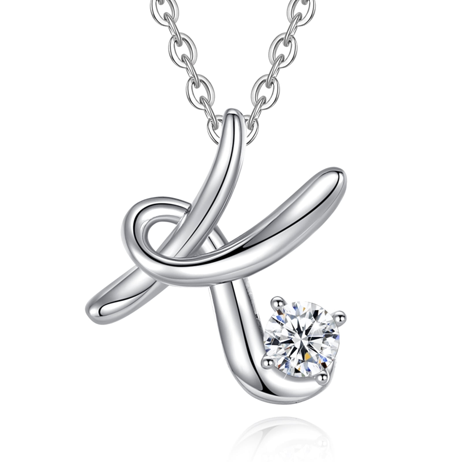 Eusense Initial Necklace Letter K Pendant for Women, 925 Sterling ...
