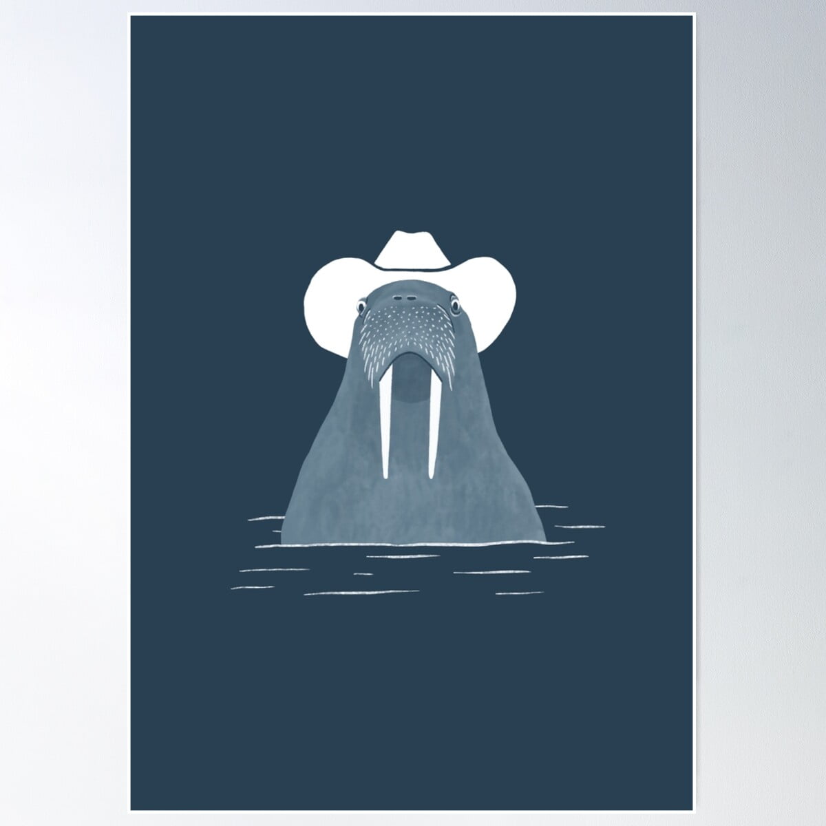 Eustace The Cowboy Walrus Poster Wall Art, Modern Wall Decor For Living ...