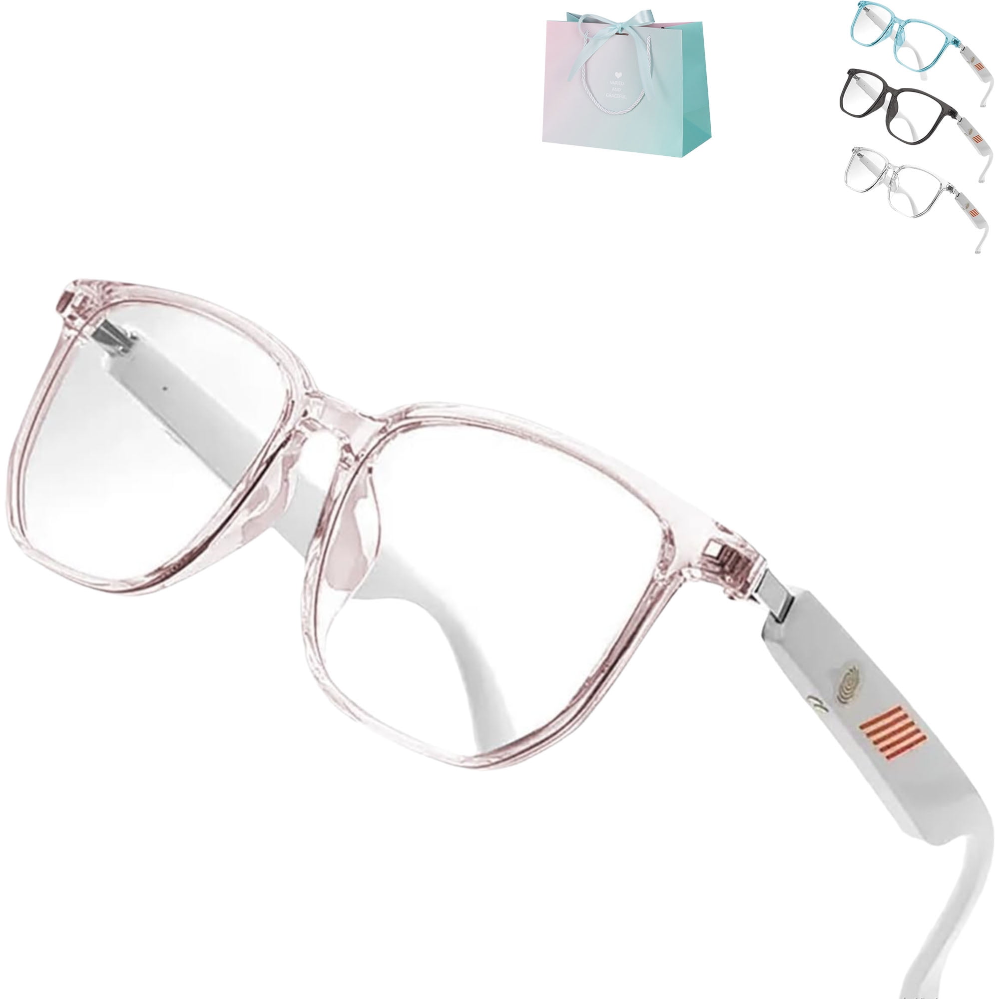 Euvelle Bluetooth Glasses, Smart Glasses with AI, Smart Glasses for Men ...