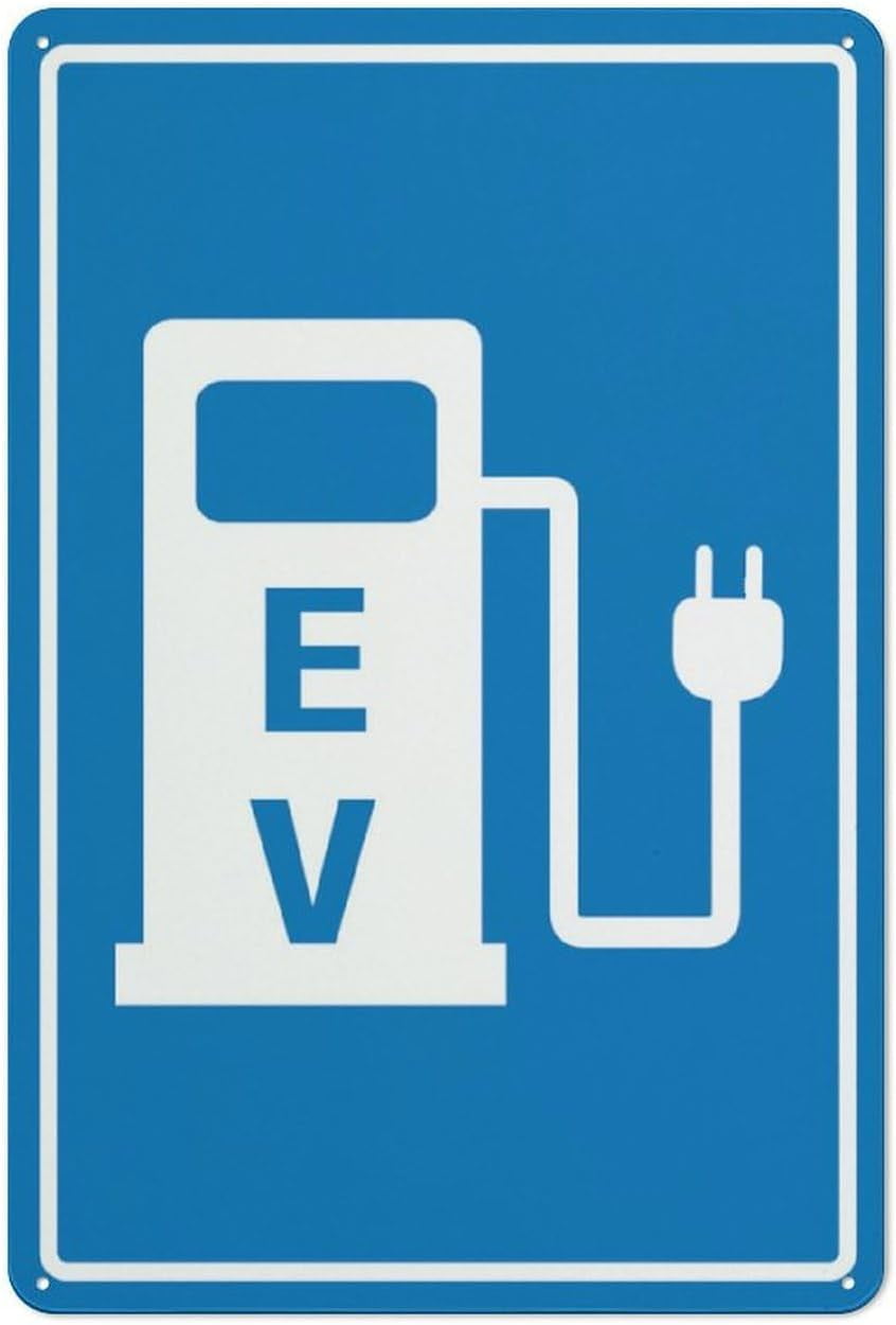 Ev Electric Vehicle Charging Station Sign Warning Sticker-Security Sign ...
