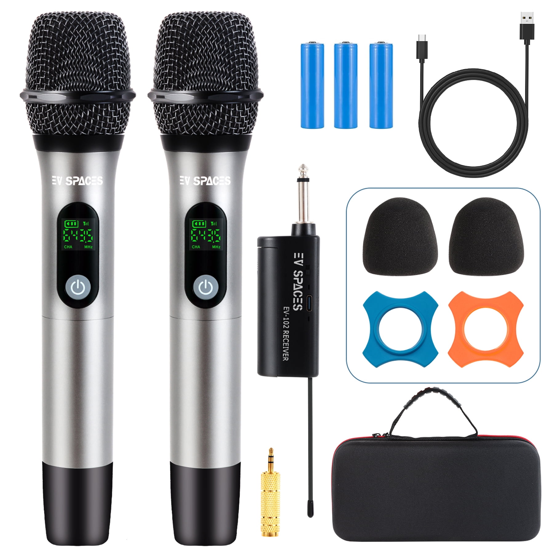 Ev Spaces Wireless Microphone with Cordless Dynamic Mic Kit, Plug and Play - Walmart.com