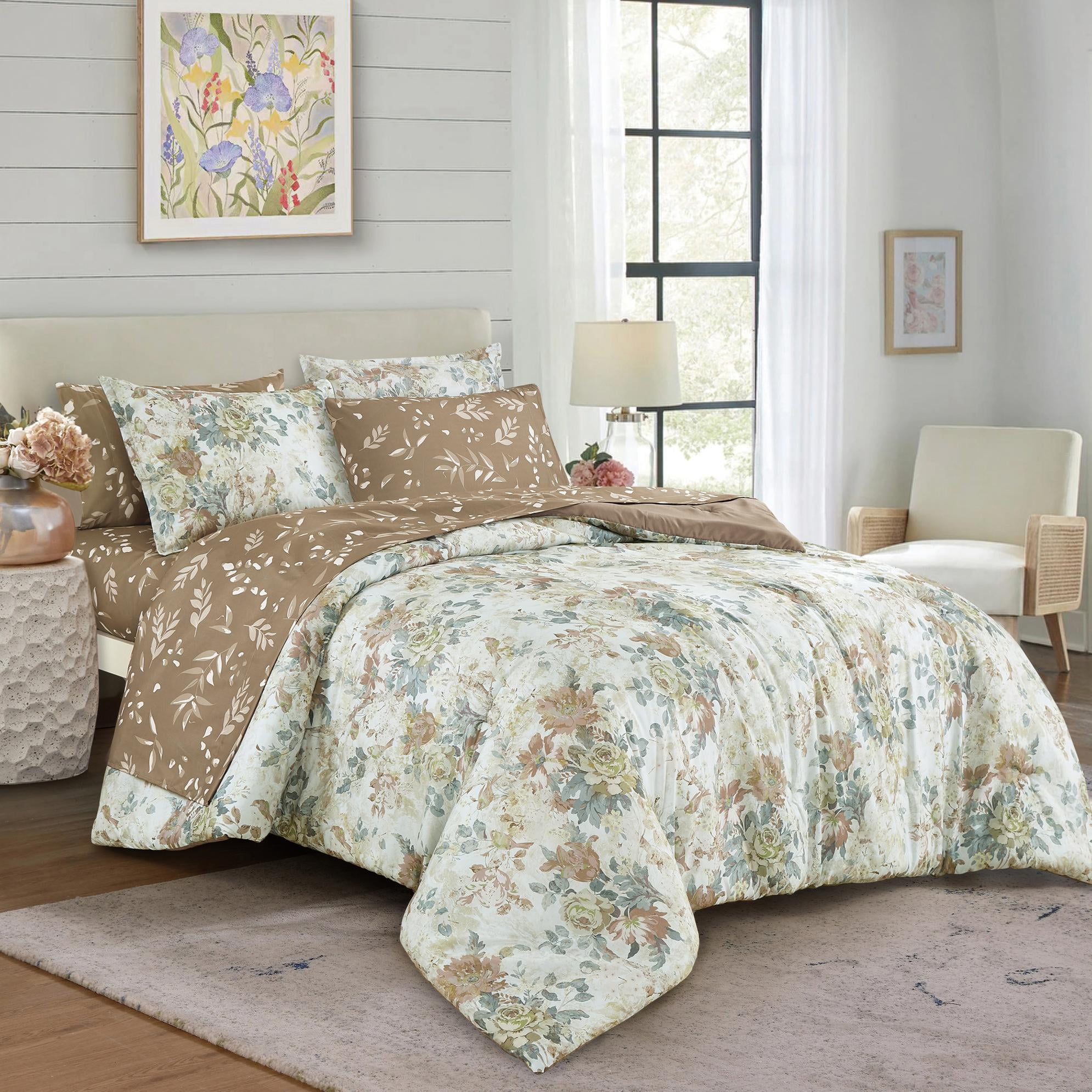 EvJK 7-Piece Comforter Set – Soft & Comfortable Polyester, All-Season, Reversible, Luxury ...