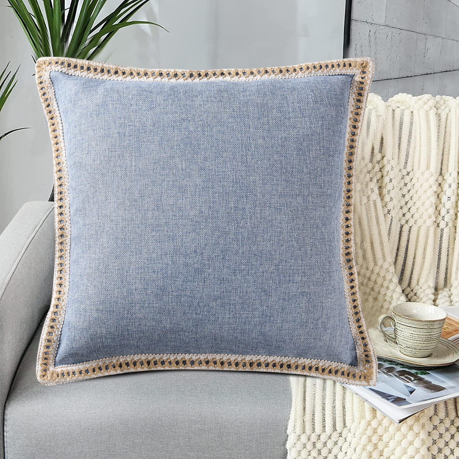 EvJk Vintage Linen Rustic Style Decorative Pillow Covers - Walmart.com