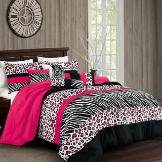 bebe leopard comforter set