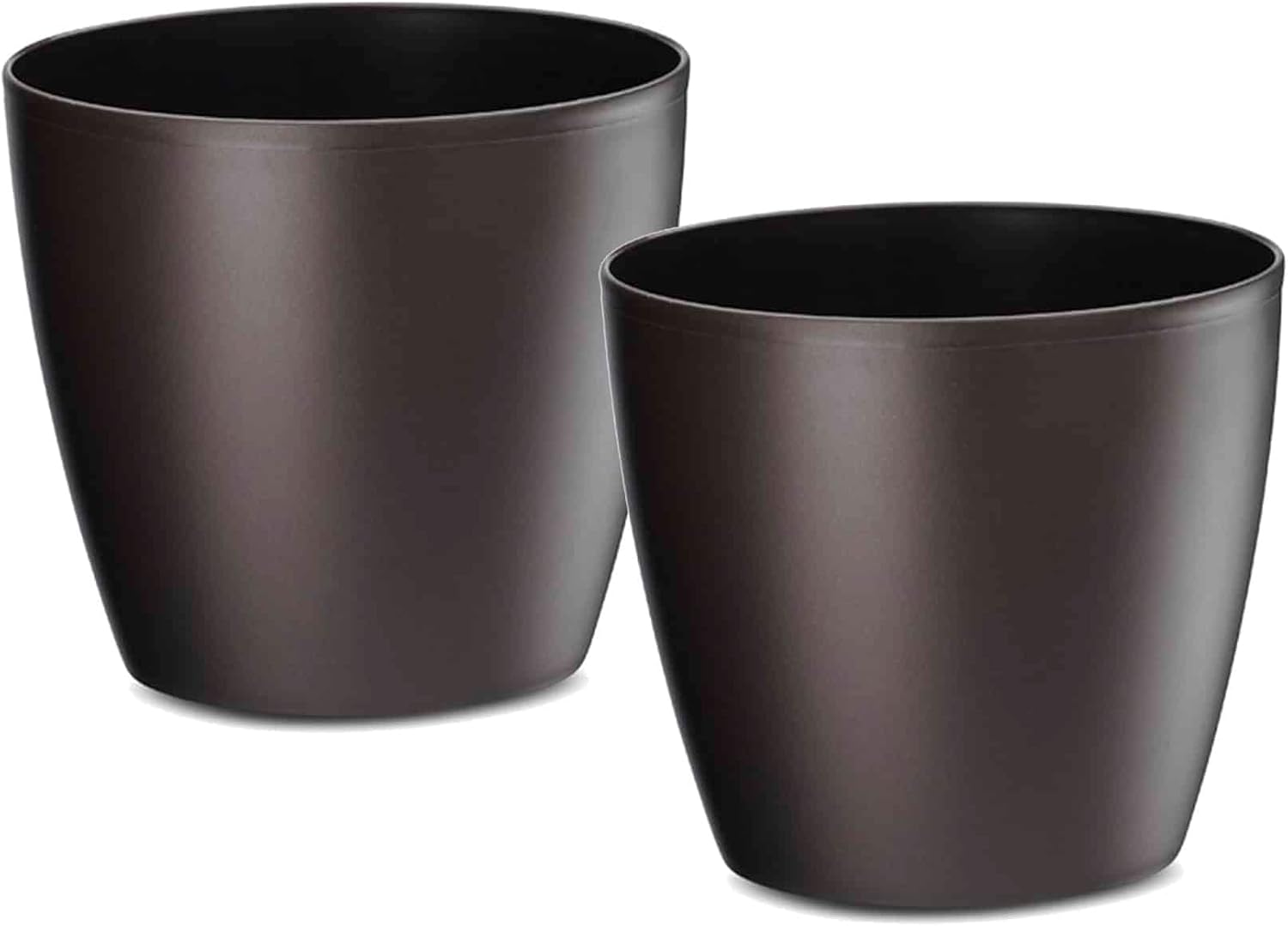 Eva 18" Houseplant Pot Planter in Fudge Brown (Set of 2), Modern Brown ...