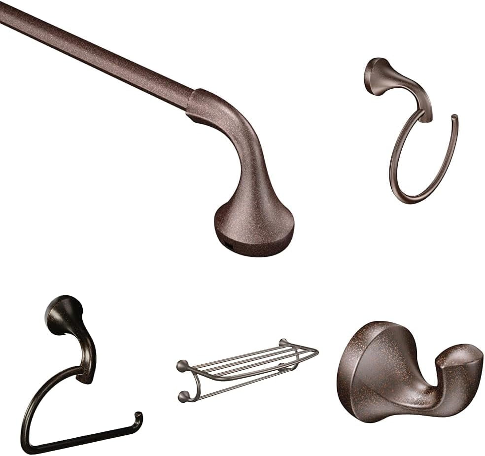 Eva Collection Oil Rubbed Bronze Bundle: 24" Towel Bar YB2824ORB, 26" Towel Ring YB2886ORB, Robe ...