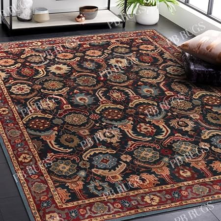 Eva D.Blue 2'.6" X 12'Area Rug Handcrafted Motif Floral Design Oriental ...