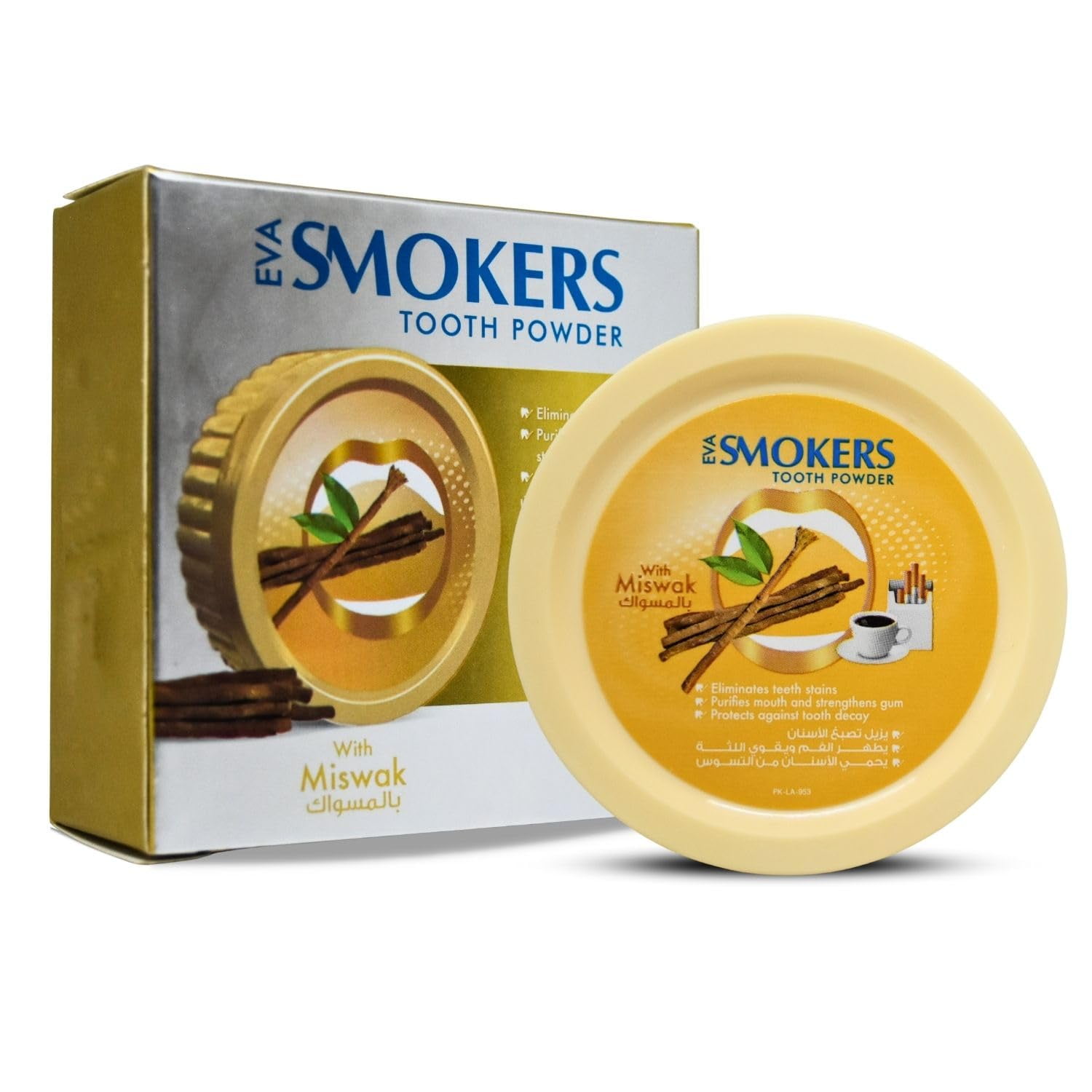 Eva Smokers Tooth Powder with Miswak Flavor Miswak Siwak Natural Herbal ...