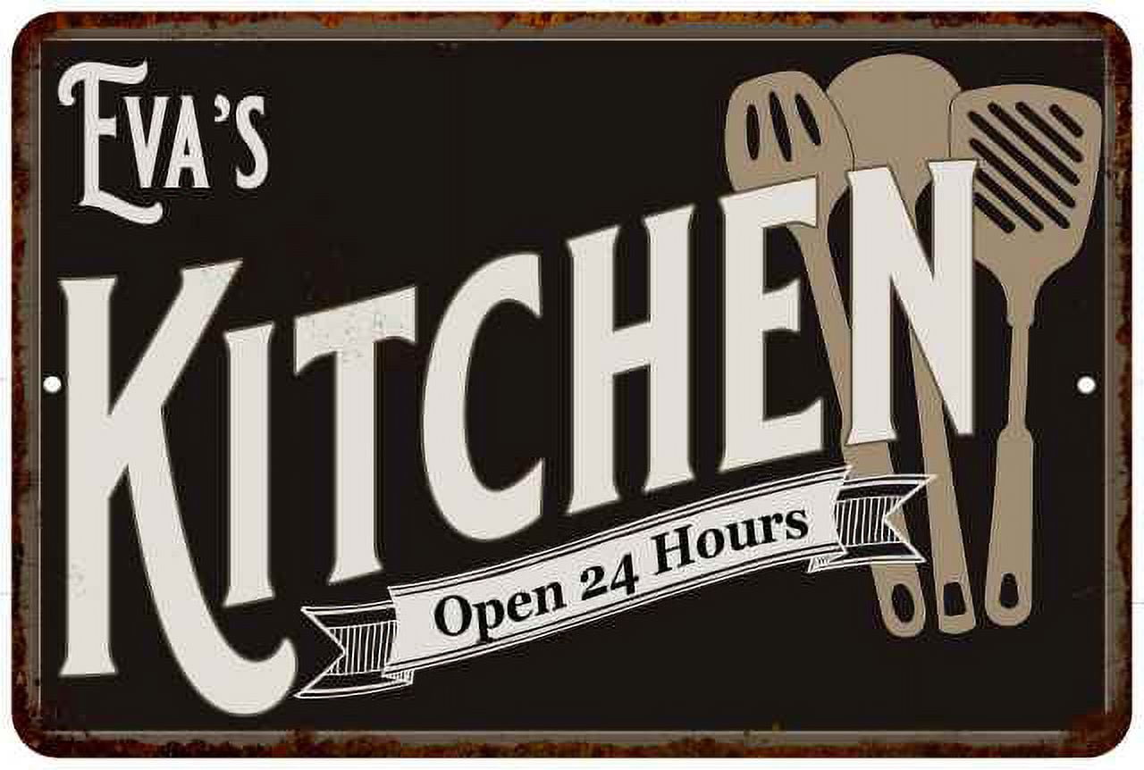 Eva's Kitchen Sign Metal Wall Decor Gift 8x12 108120019143 - Walmart Business Supplies