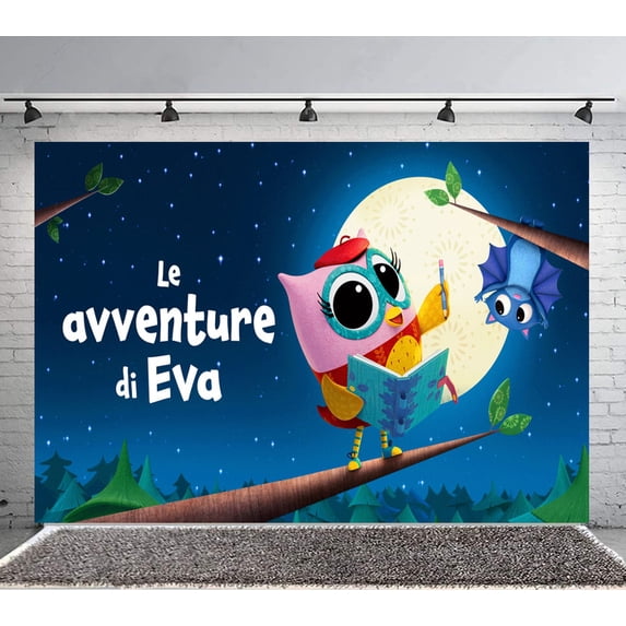 Eva the Owlet Backdrop Banner Party Supplies Poster Movie Theme ...