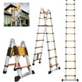 EvaStar 16.5FT A Frame Telescoping Ladder, Lightweight Aluminum ...