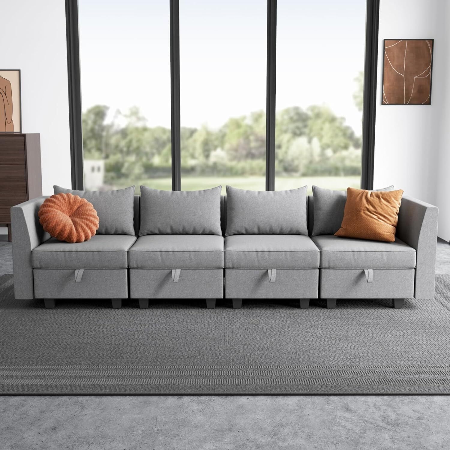 EvaStar Home DIY Modular Sectional Sofa I-Shaped Modular Couch ...