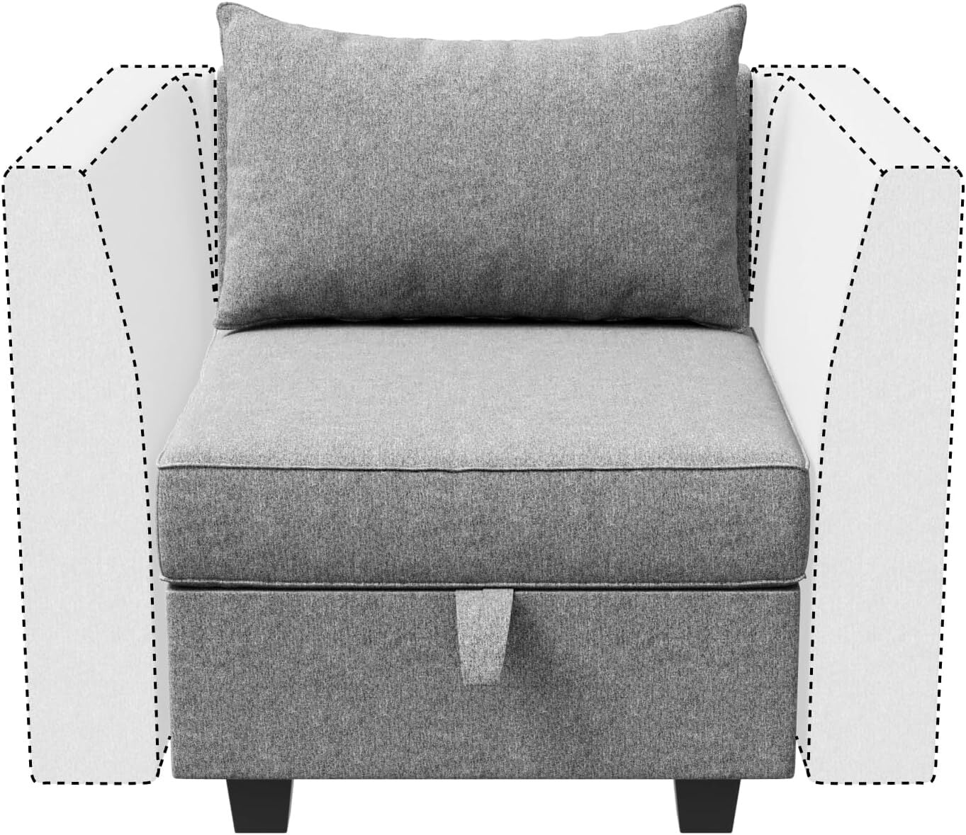 EvaStar Home Modern Fabric Middle Module for DIY Modular Sectional Sofa ...