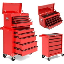 Seizeen 5-Drawer Roller Tool Box, Lockable Metal Storage on Wheels, Garage Workshop Organizer ...