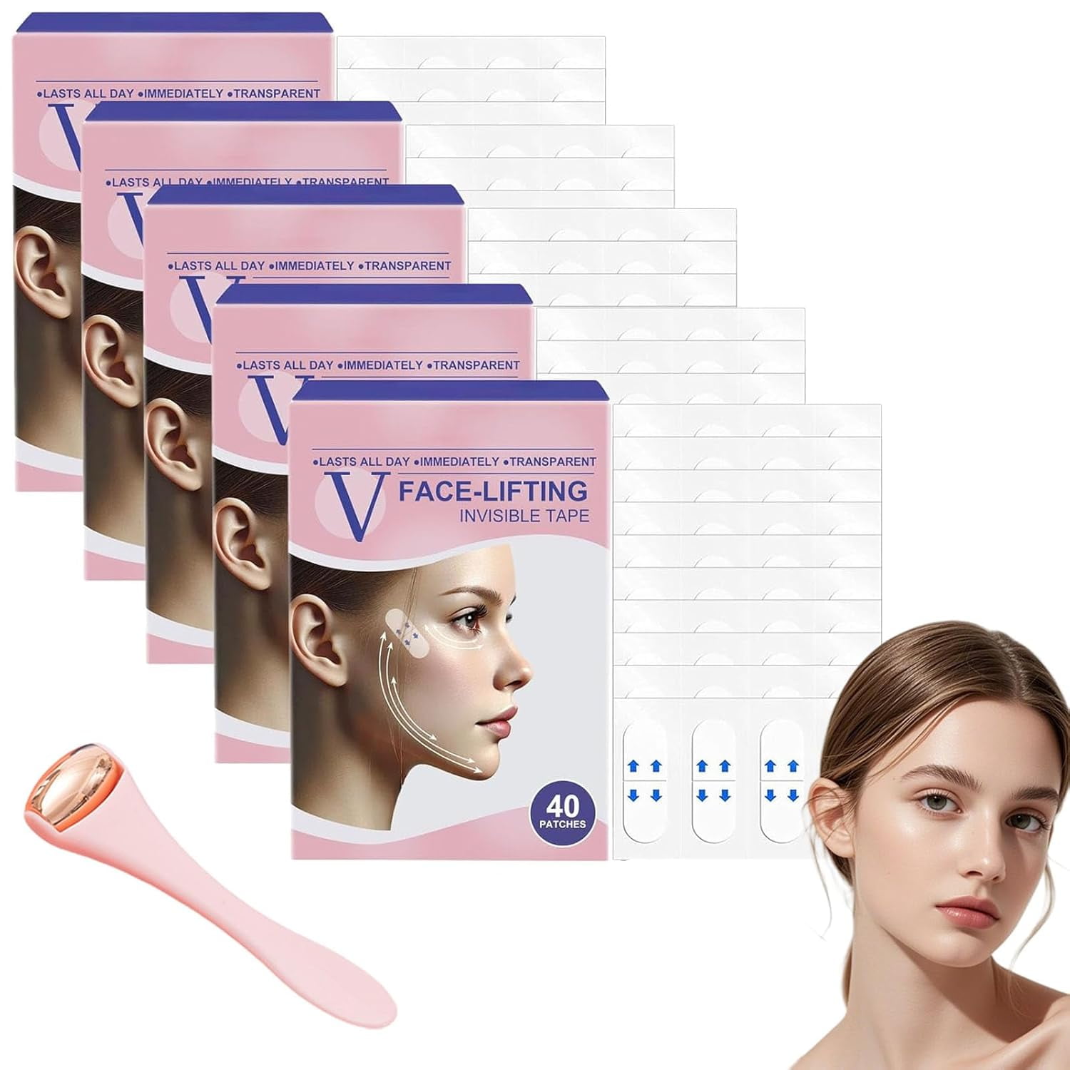 Evaberry Face Lift Tape, Invisible Face V-Lift Tapes for Lifting ...