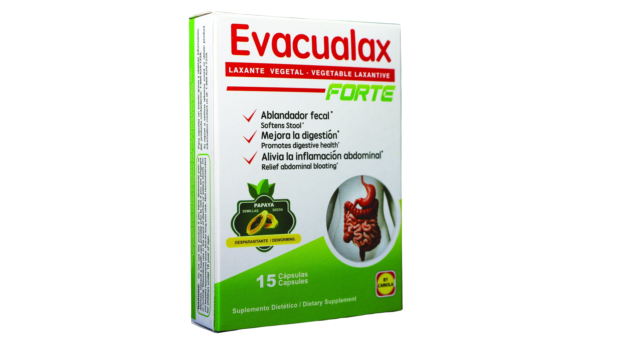 Evacualax Forte Capsules Vegetable Laxative, 15 Capsules, 100% Natural ...