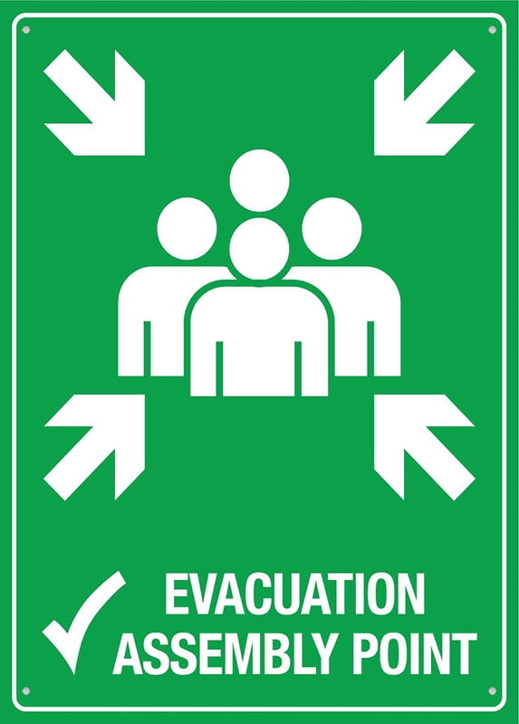 Evacuation Assembly Point Sign 12X8 Inches Metal Aluminum Signs ...