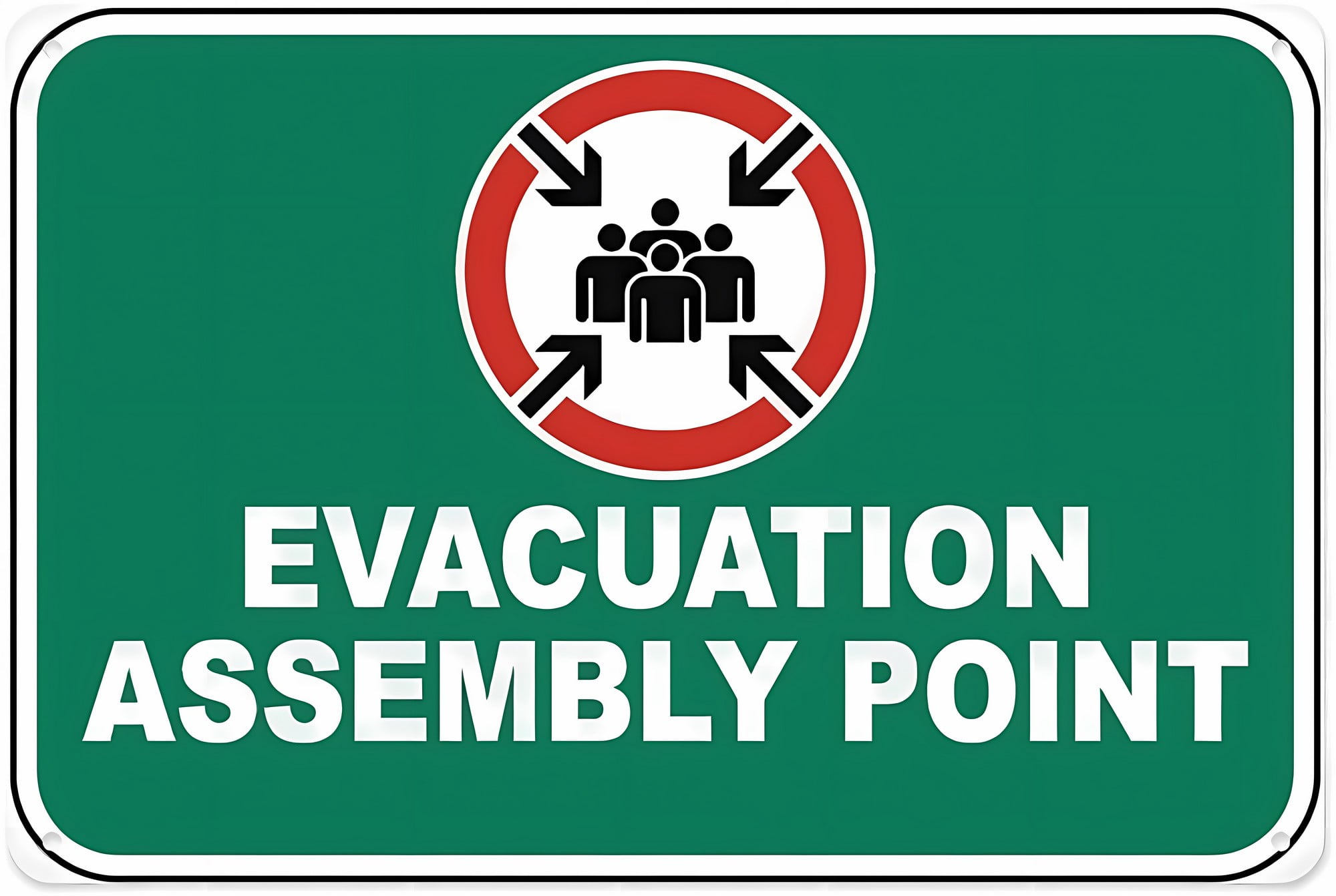Evacuation Assembly Point Sign - 8"x12" Vintage Metal Warning Wall ...