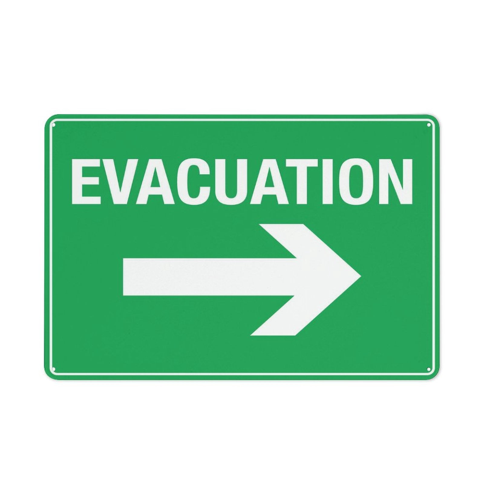Evacuation Right Arrow Sign Outdoor, Uv Printed Rust Free Aluminum 12 X ...