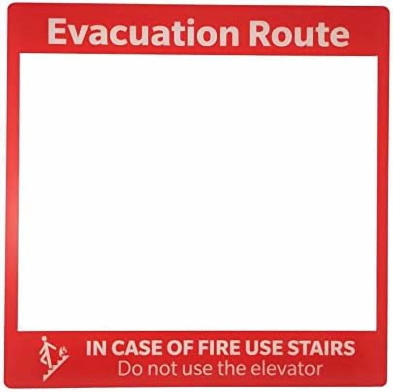 Evacuation Route Map Holder, Clear Plastic Reverse Printed in Red, 8.5 ...
