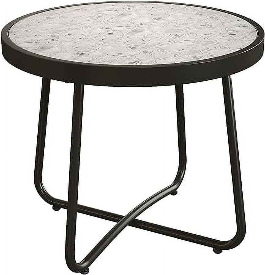 Evajoy 20" Patio Side Table, Weather Resistant Outdoor Portable Round ...