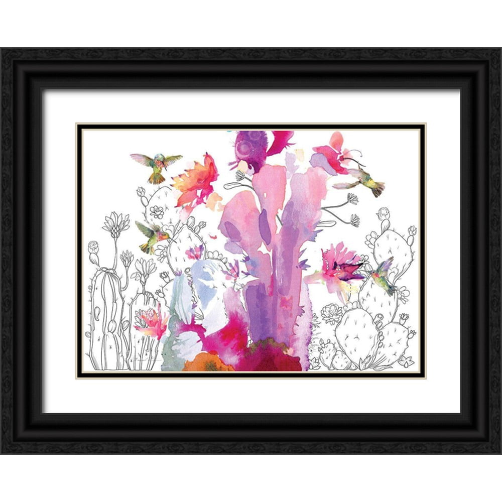 Evalia Designs 14x11 Black Ornate Wood Framed with Double Matting ...