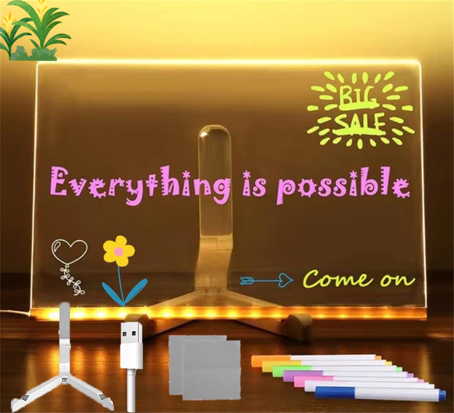 Evaliuate LED Message Board, Creative Rewritable Acrylic LED Message ...