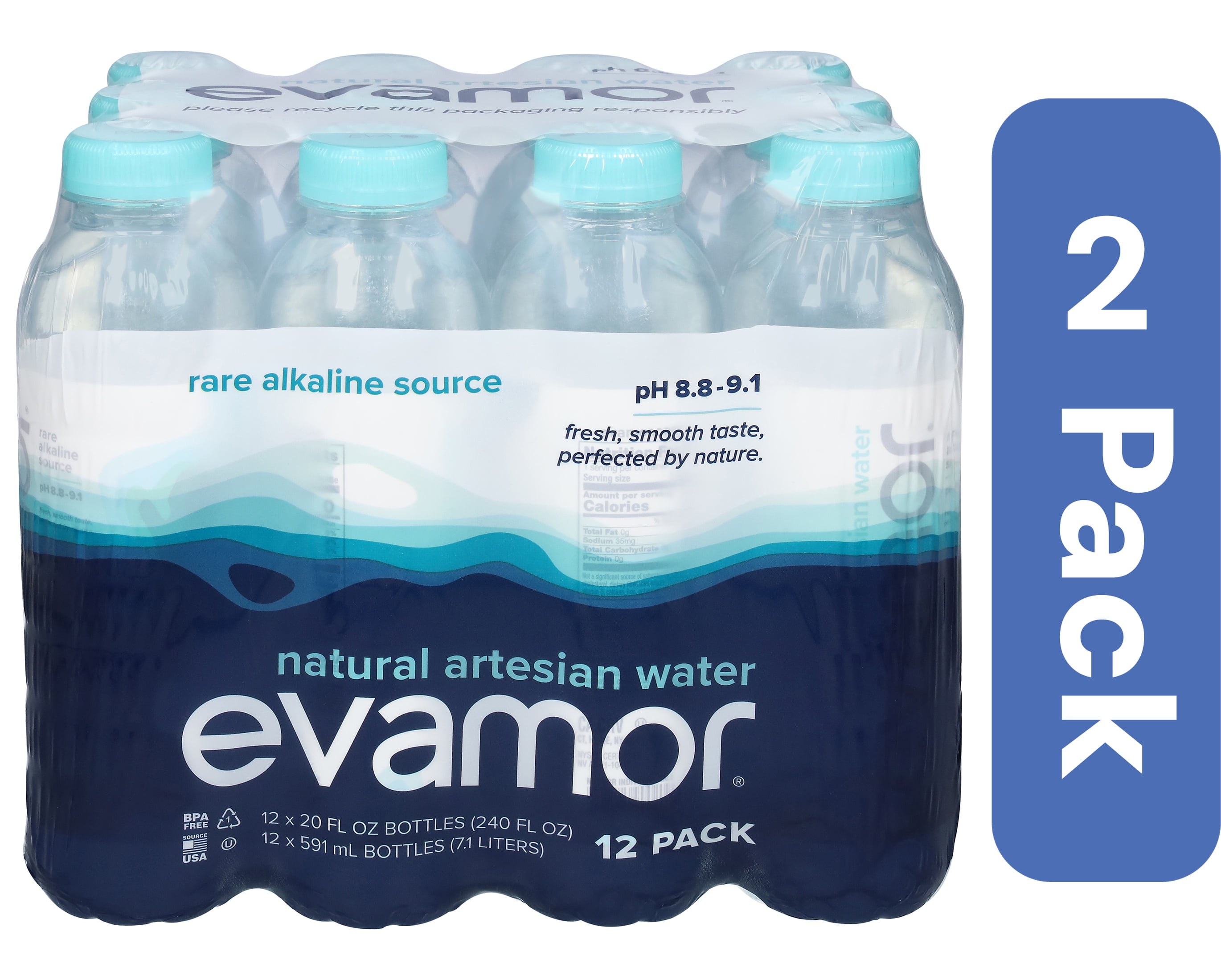 Evamor Artesian Water 12 Pack 240 fl oz (Pack Of 2) - Walmart.com