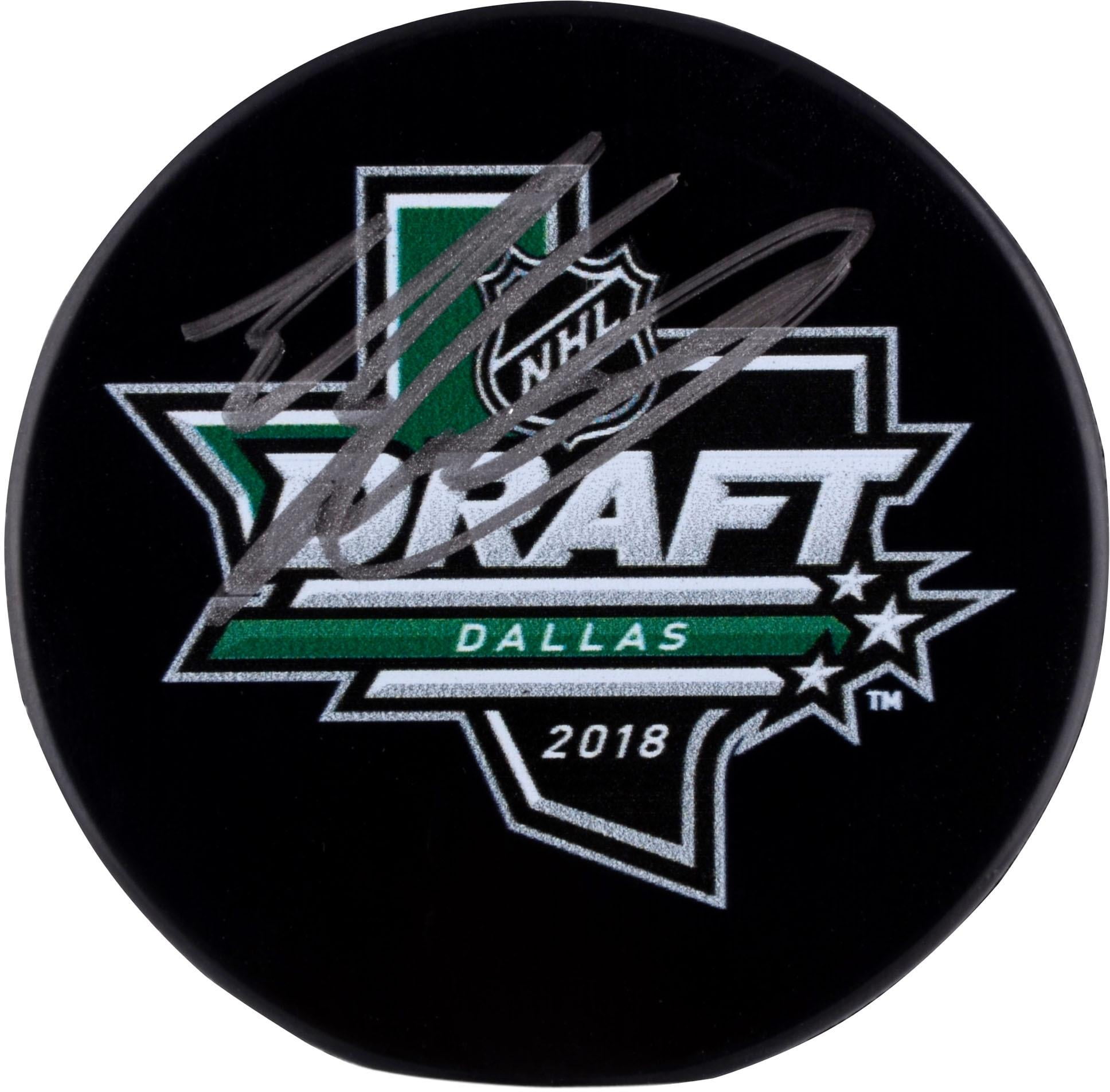 Evan Bouchard Edmonton Oilers Autographed 2018 NHL Draft Logo Hockey ...
