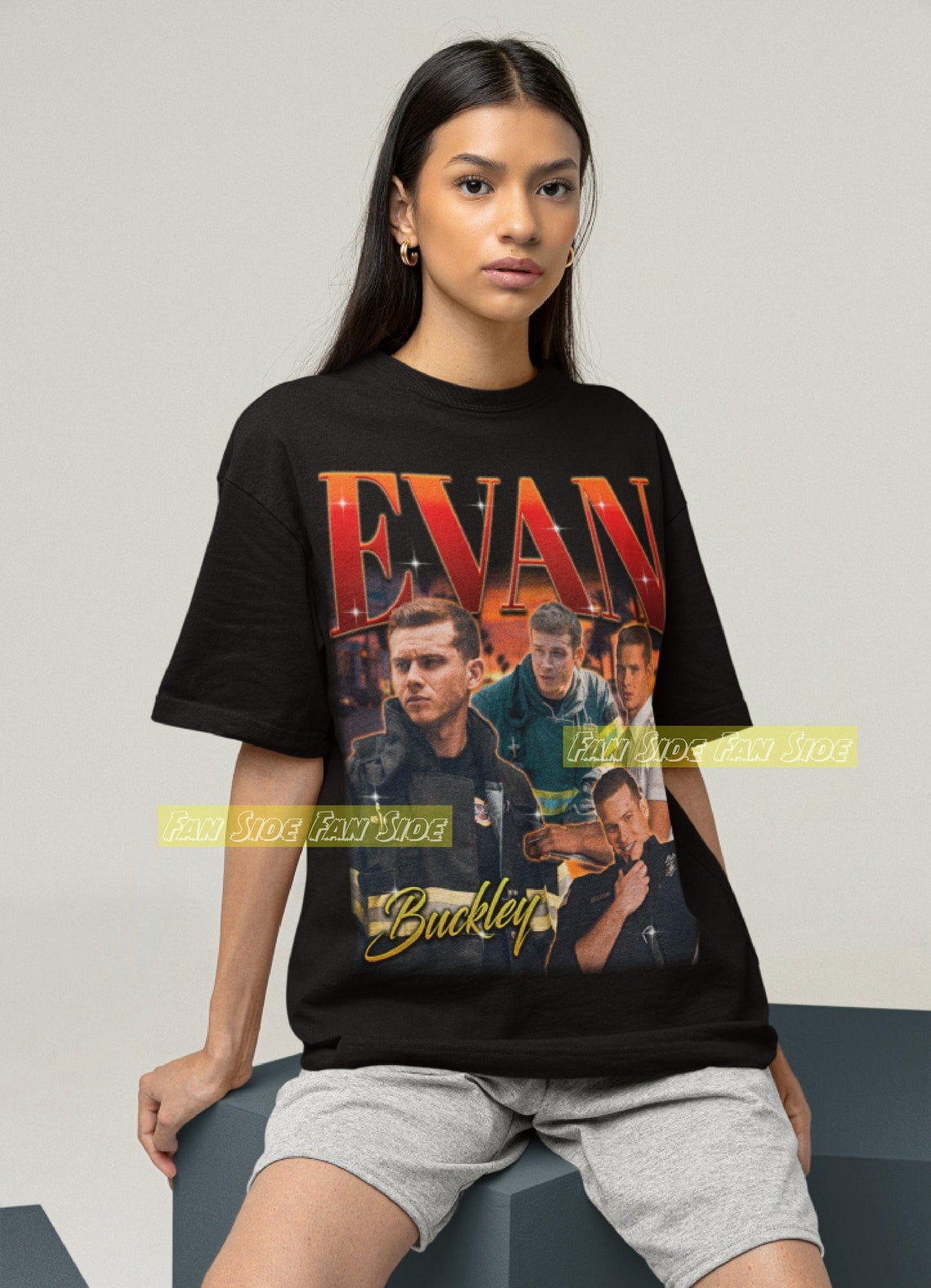 Evan Buckley Shirt, 911 TV Show T-shirt,Maroon color,size M - Walmart.com