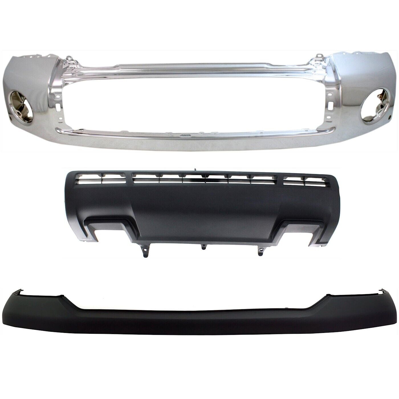Evan- Chrome Front Bumper Face Bars for Toyota for Tundra 2010-2013 ...