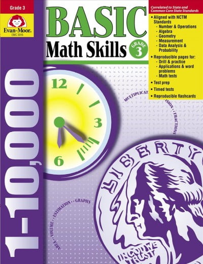 Pre-Owned Evan-Moor Basic Math Skills, Grade 3 Teacher Resource ...