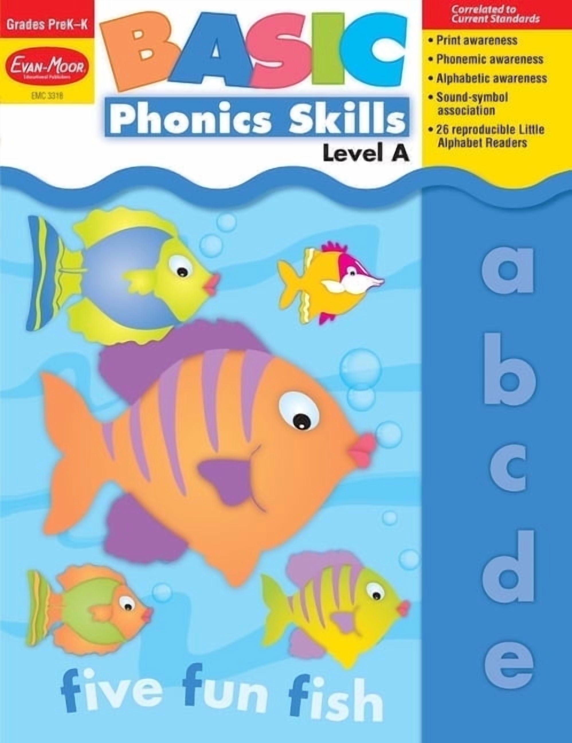 Evan-Moor Basic Phonics Skills, Prek - Grade Kindergarten (Level A ...