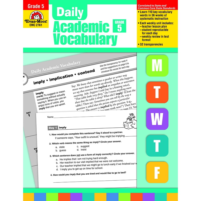 Daily Academic Vocab Gr 5 - Walmart.com