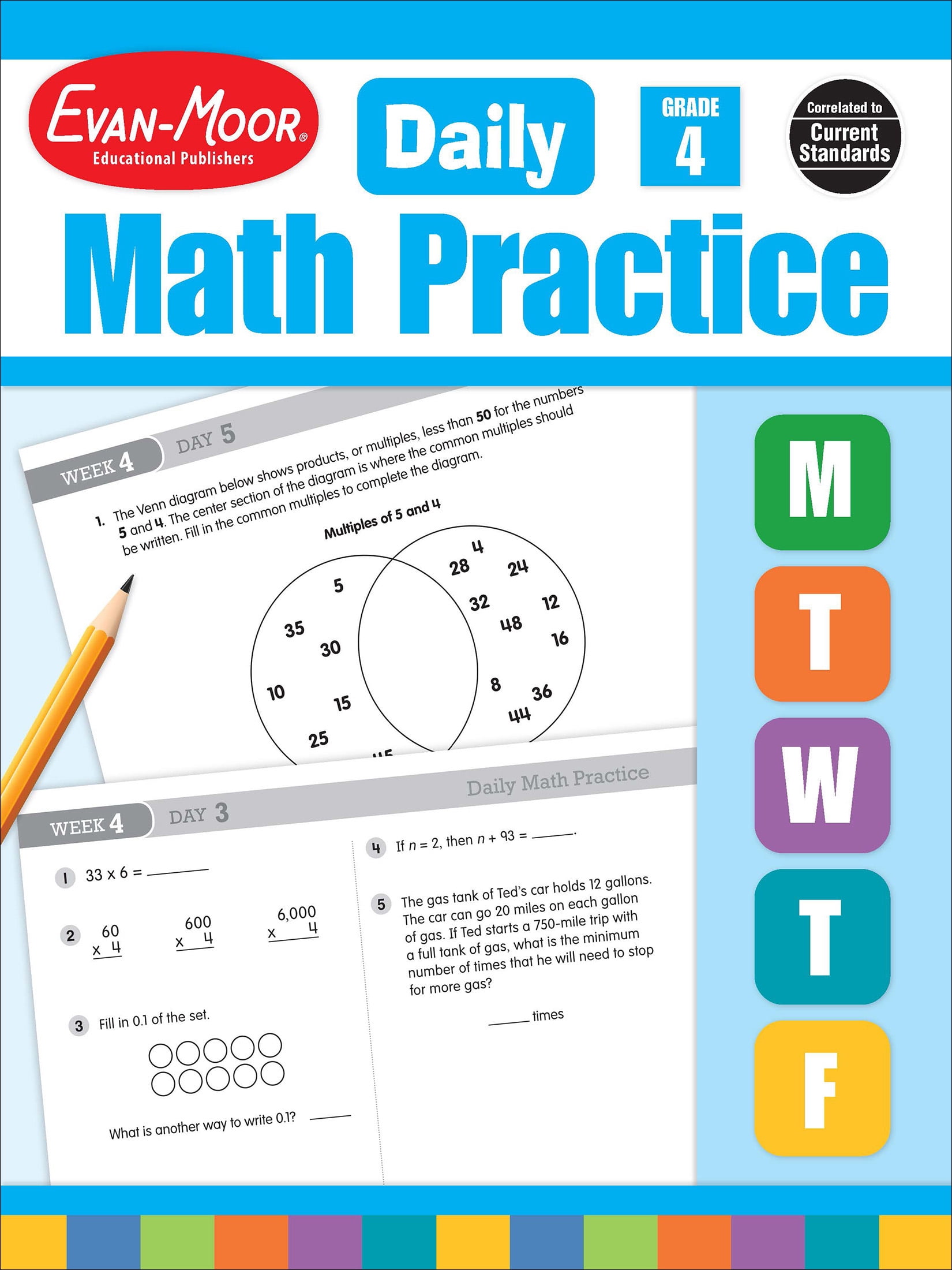 Evan-Moor Daily Math Practice, Grade 4, Teaching Edition - Walmart.com