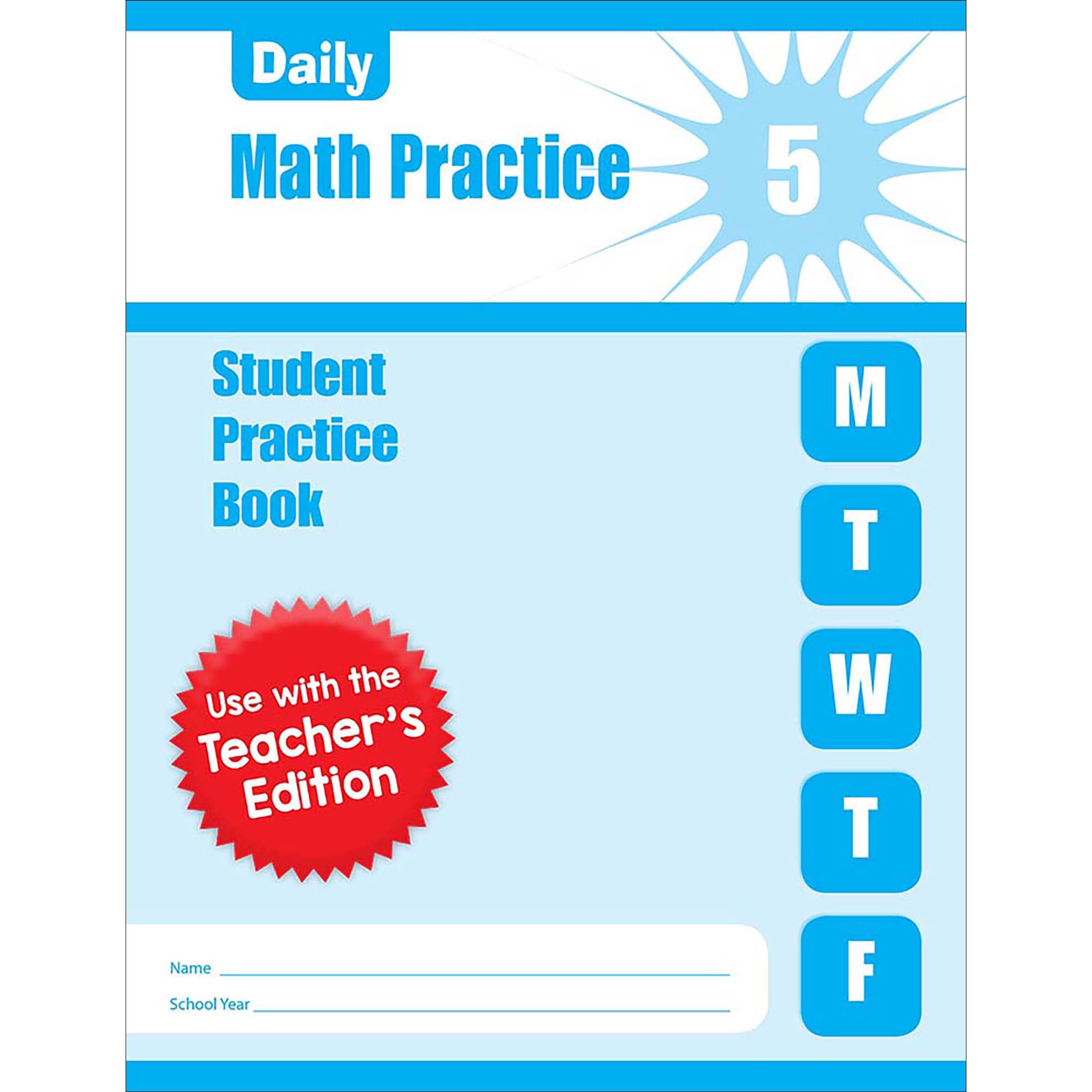 Evan-Moor Daily Math Practice, Grade 5 Student Workbook (5-pack ...