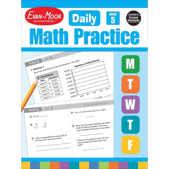 Evan-Moor, Daily Math Practice, Grade 5 Teaching Edition, 128 pages ...