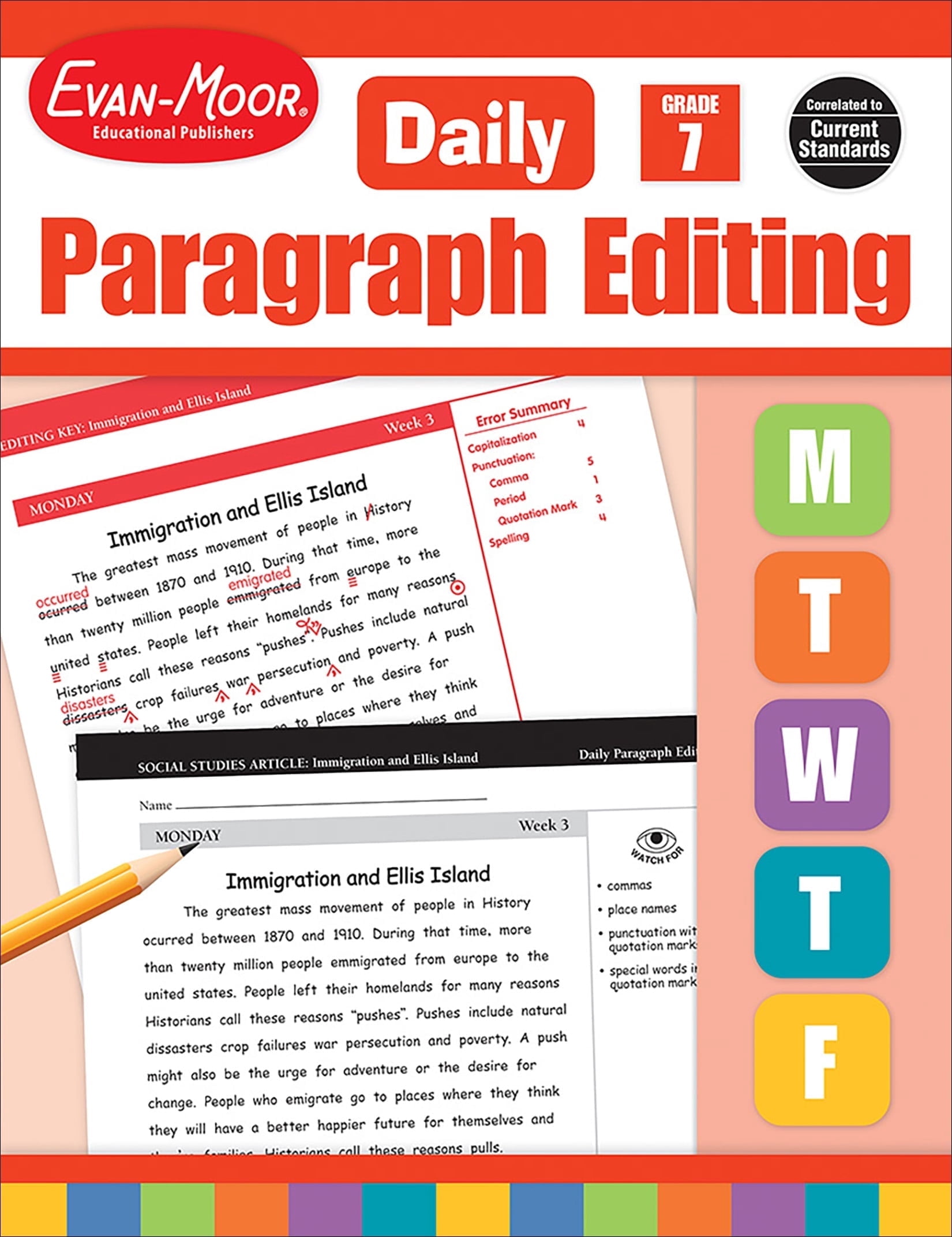 Evan-Moor Daily Paragraph Editing, Grade 7 Teacher Edition - Walmart.com