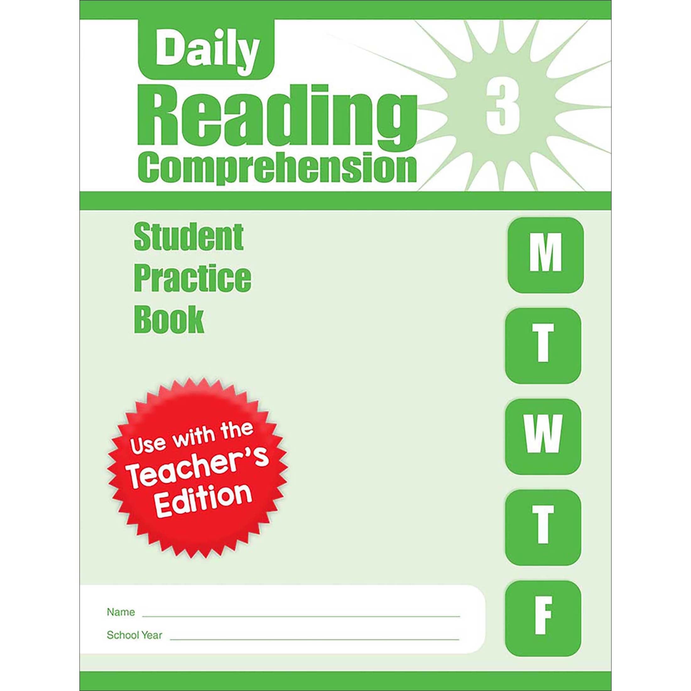 Evan-Moor Daily Reading Comprehension, Grade 3 Student Workbook (5-pack ...
