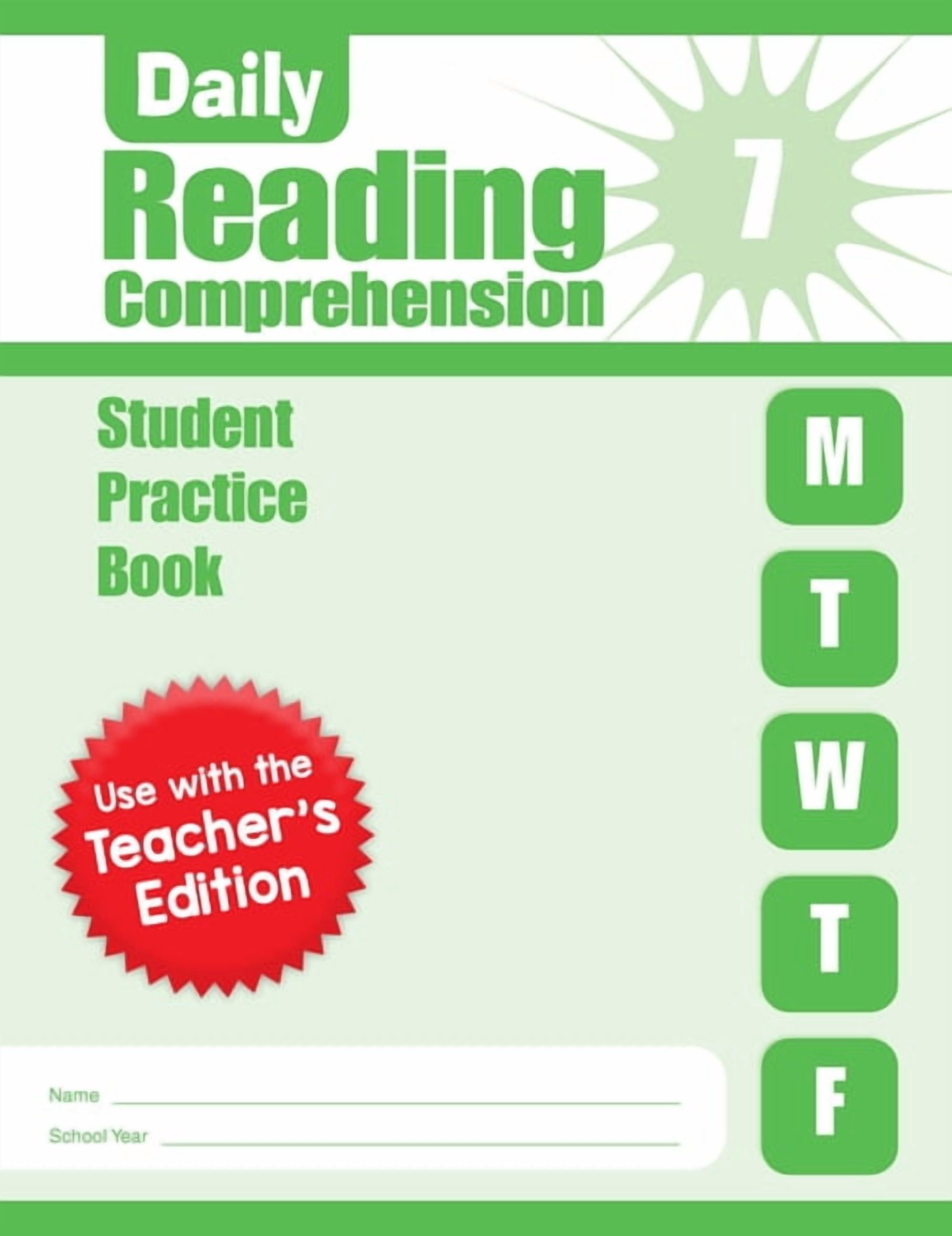 Daily Reading Comprehension, Grade 7 Sb - Walmart.com