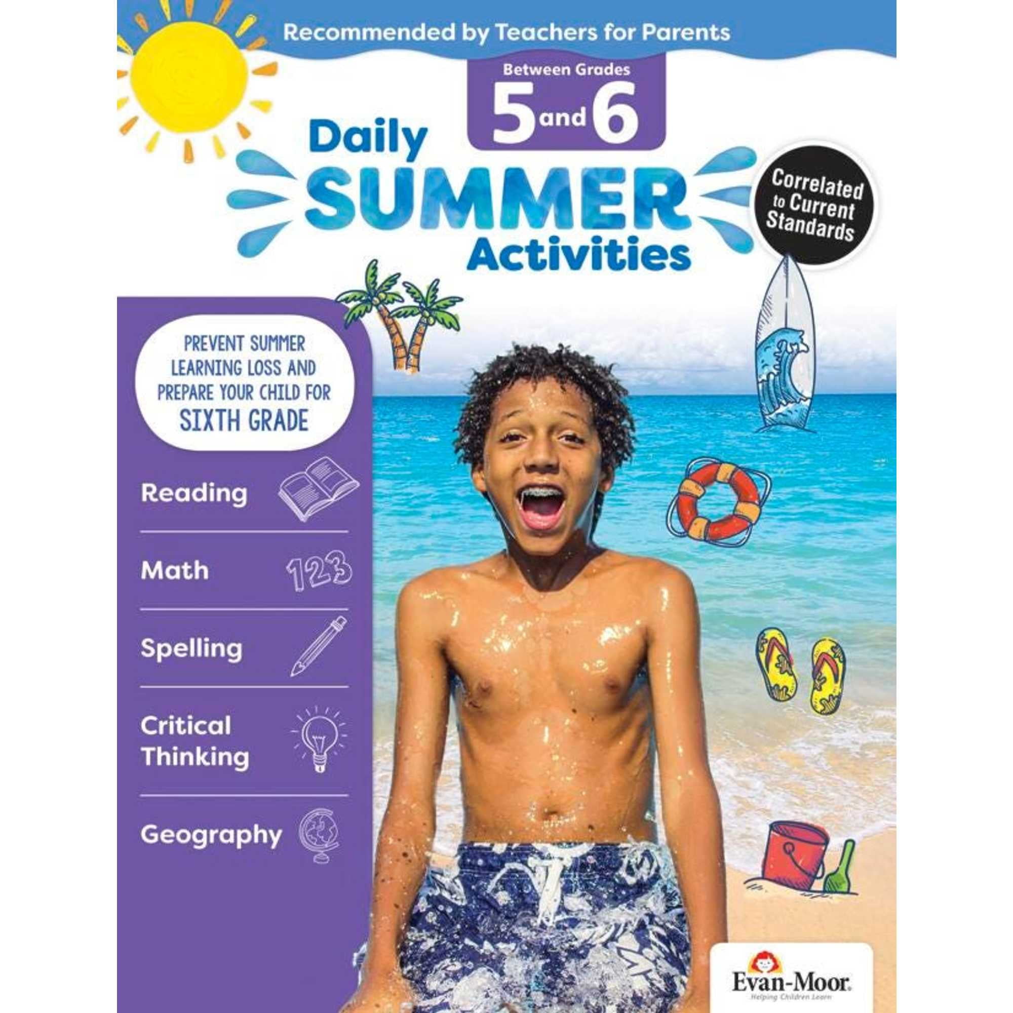 Evan-Moor Daily Summer Activities Workbook, 144 Pages, Grades 5 to 6 ...
