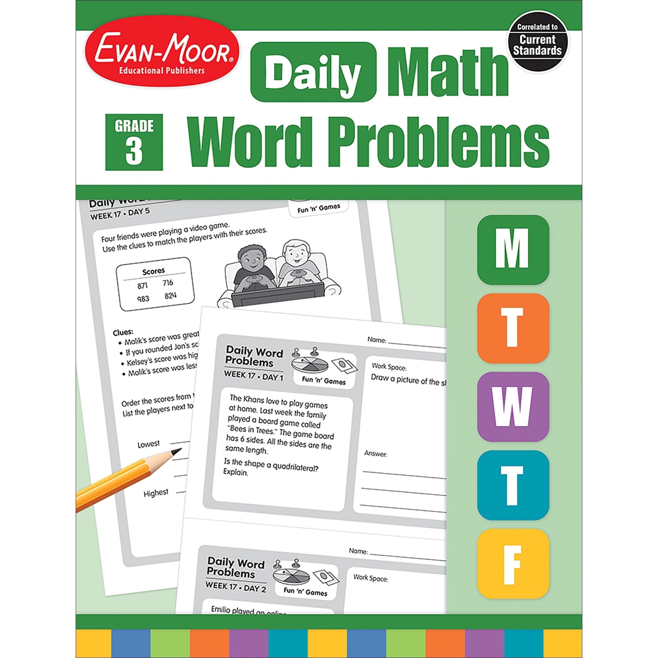 Evan-Moor Daily Word Problems Math, Grade 3 Teaching Edition - Walmart.com
