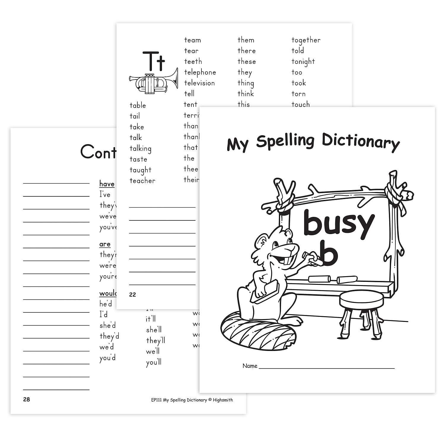 Evan-Moor Edupress My Own Books My Spelling Dictionary 10 Books/Bundle ...