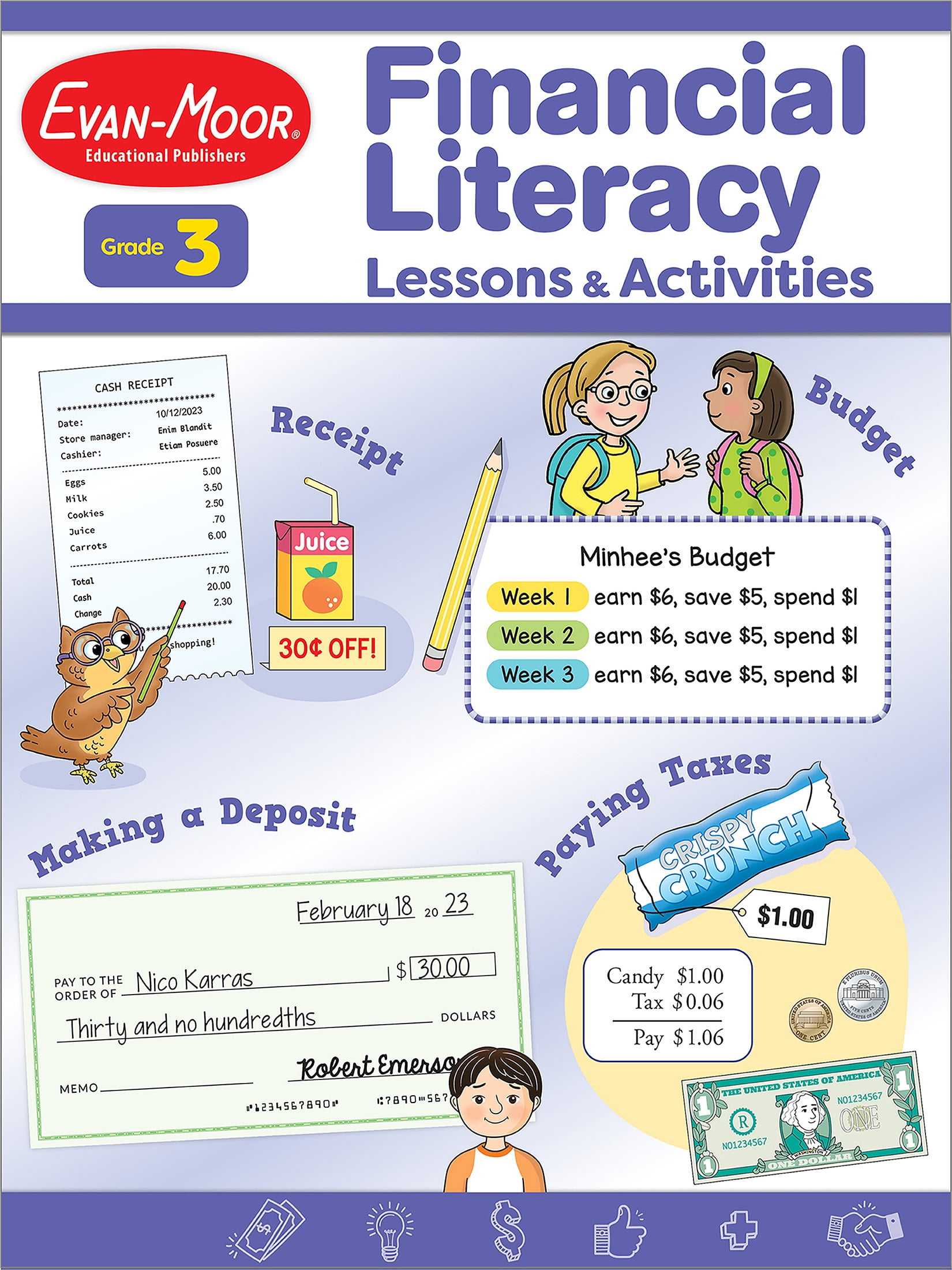 Evan-Moor Financial Literacy Lessons and Activities, Grade 3, Reproducible Teaching Resource ...
